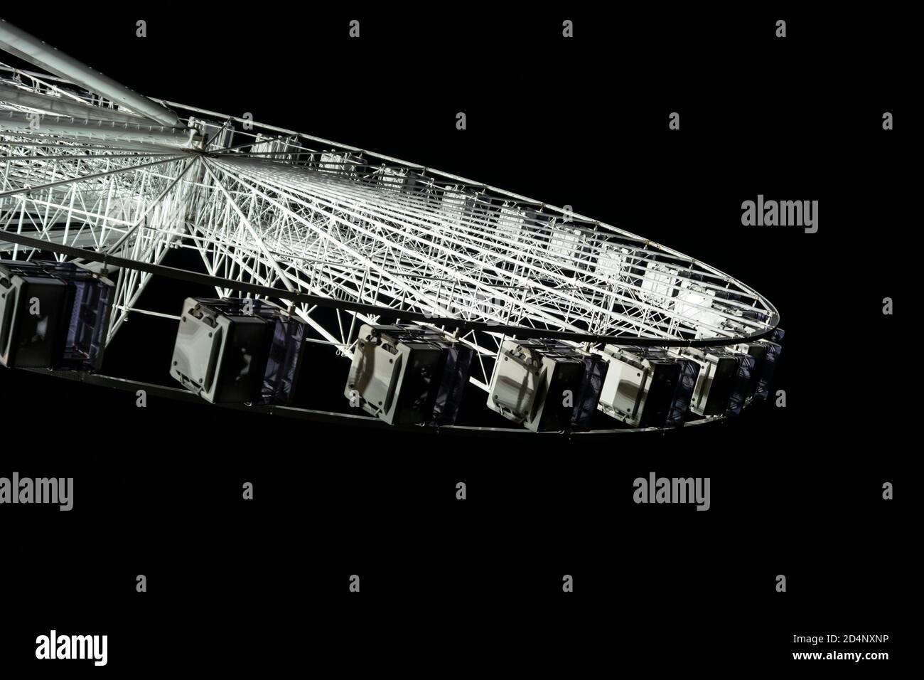 Night time image of the Worthing Observation Wheel on Worthing seafront ...