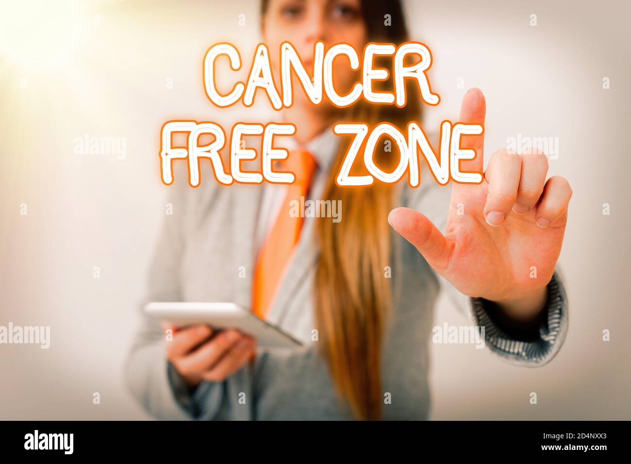 Writing note showing Cancer Free Zone. Business concept for supporting ...