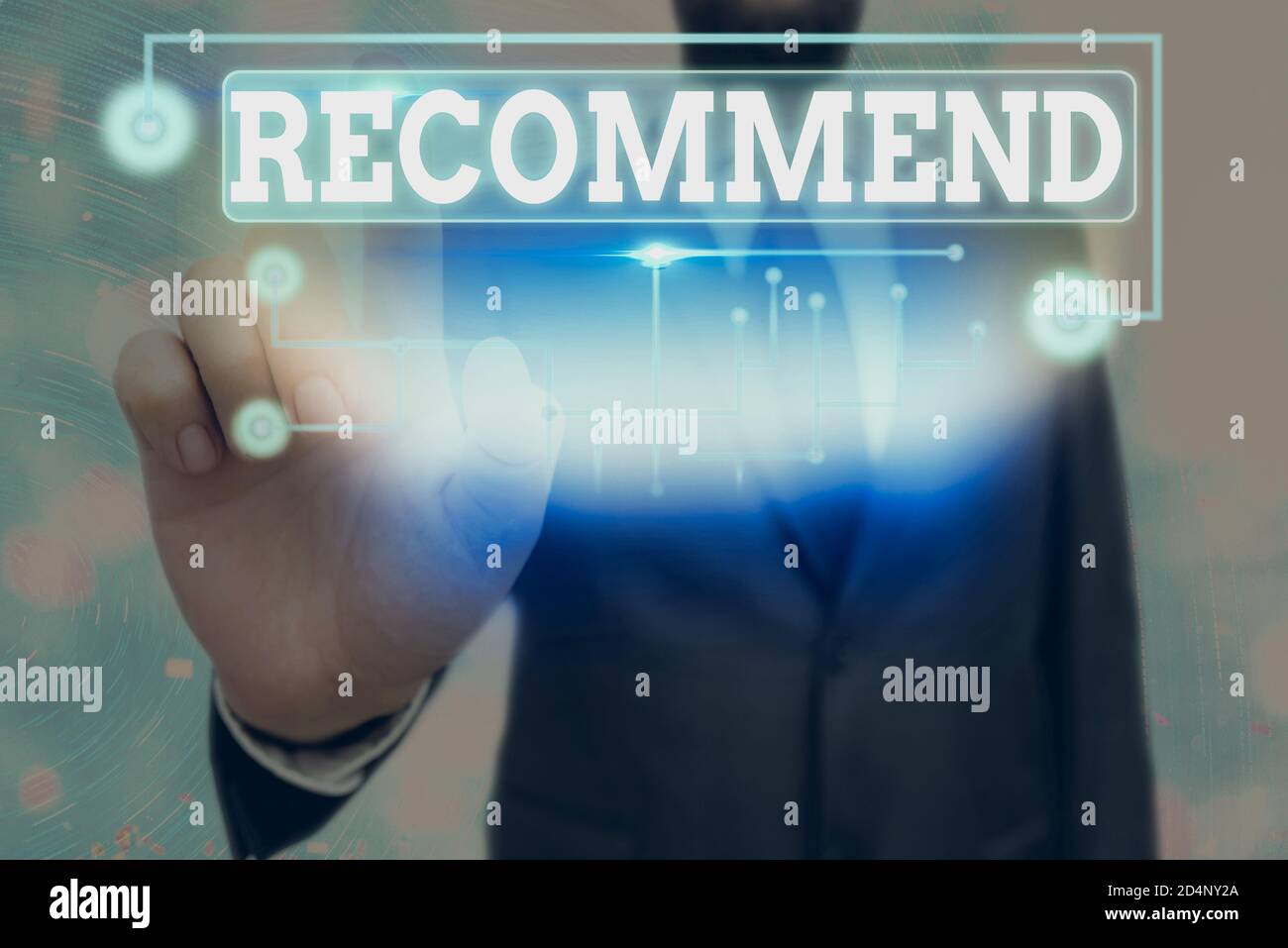 Conceptual hand writing showing Recommend. Concept meaning present as ...