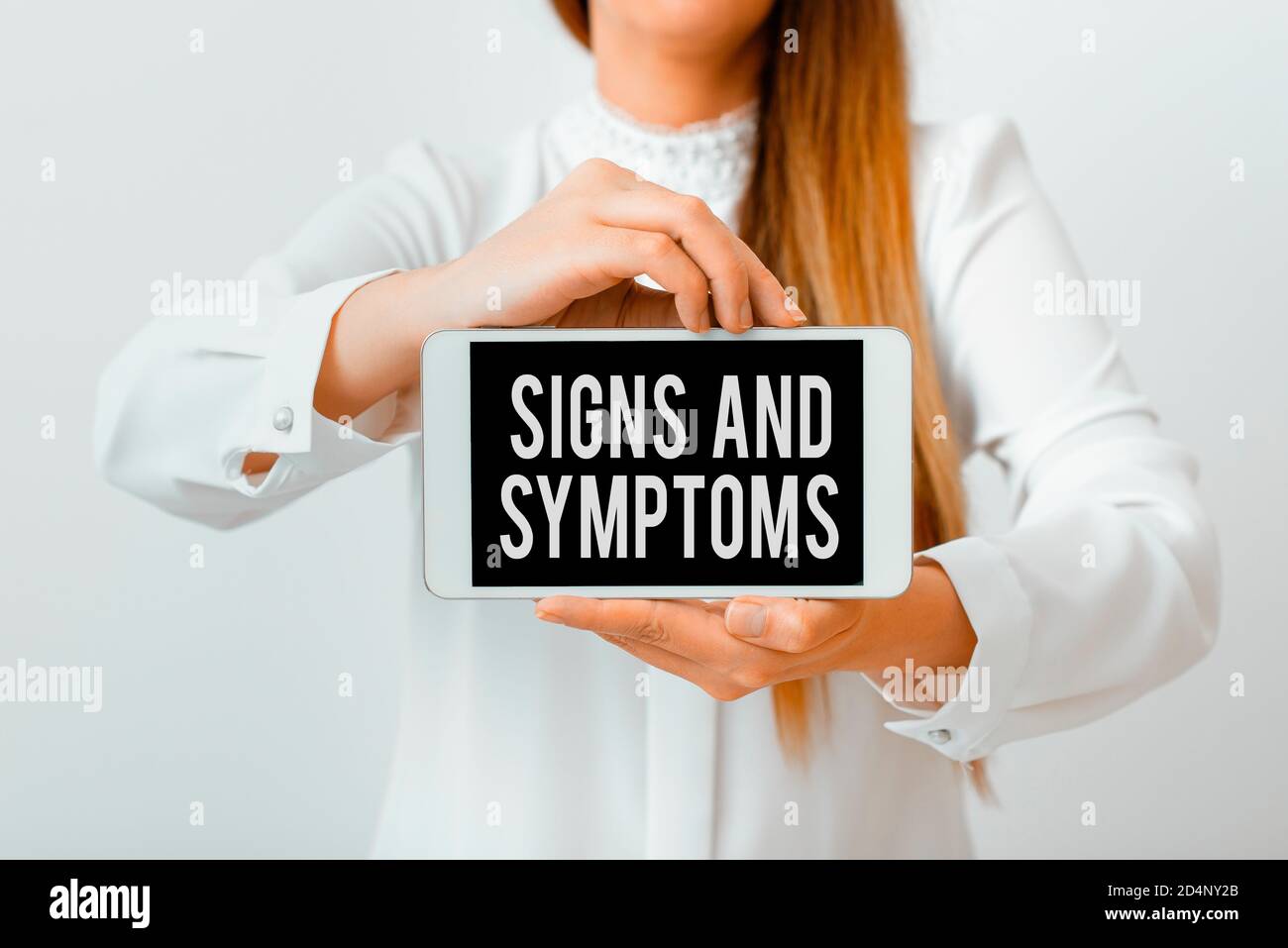 Text sign showing Signs And Symptoms. Business photo showcasing ...