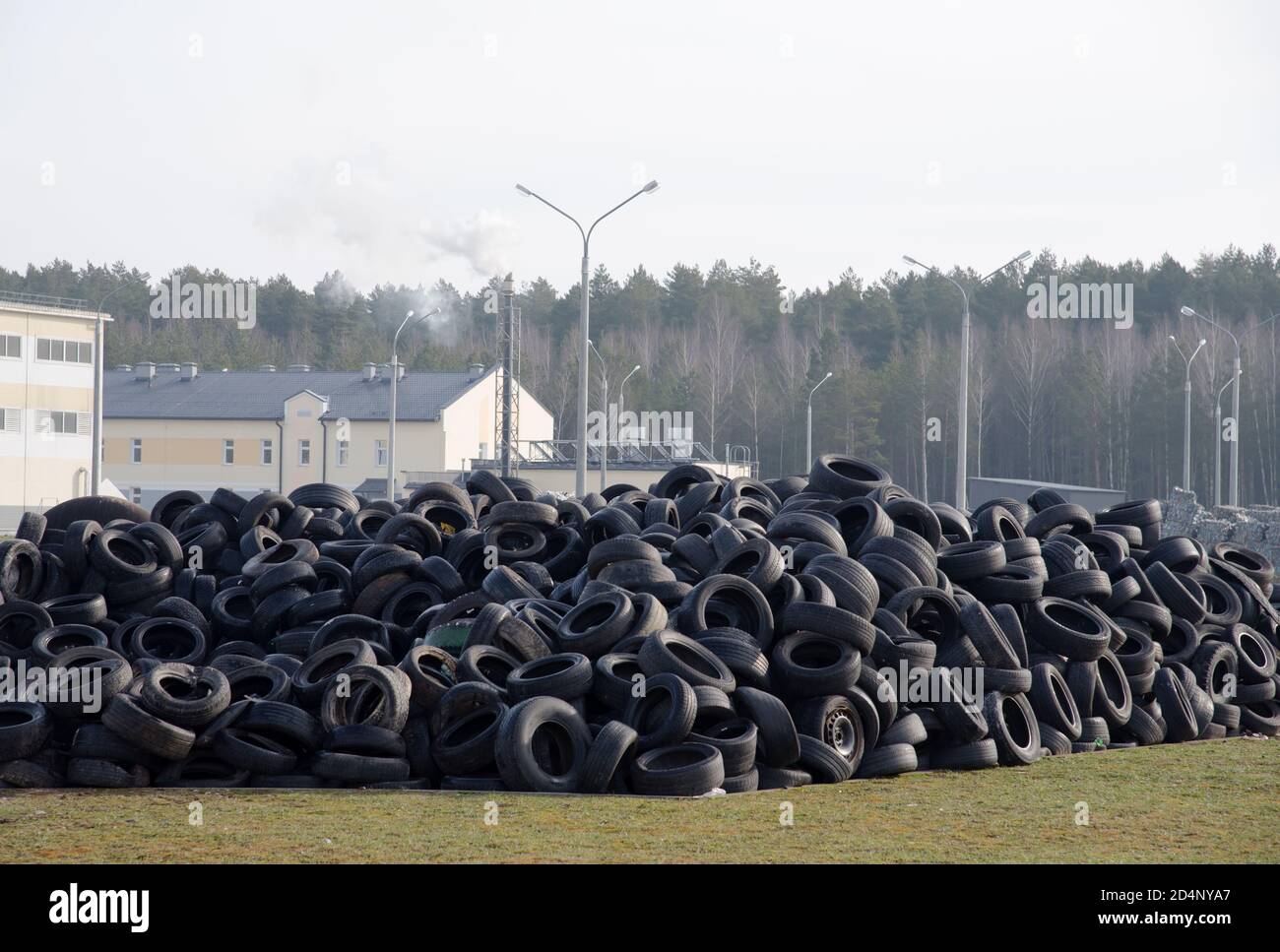 Industrial landfill for the processing of waste tires and rubber tyres ...