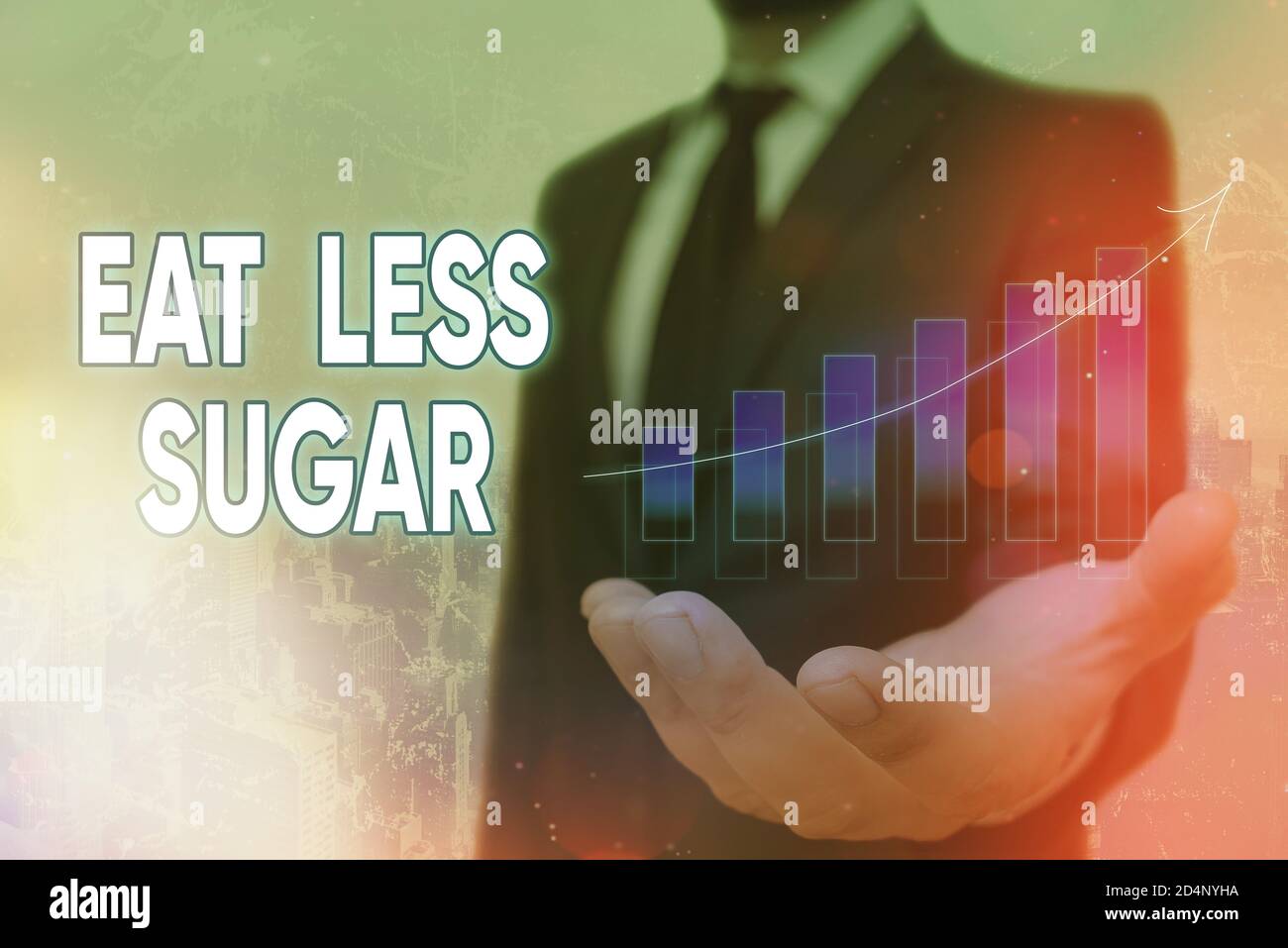 Conceptual hand writing showing Eat Less Sugar. Concept meaning ...