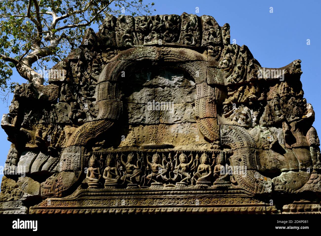 Stone Carvings and Pillars of Ankor Wat Temples Stock Photo - Alamy