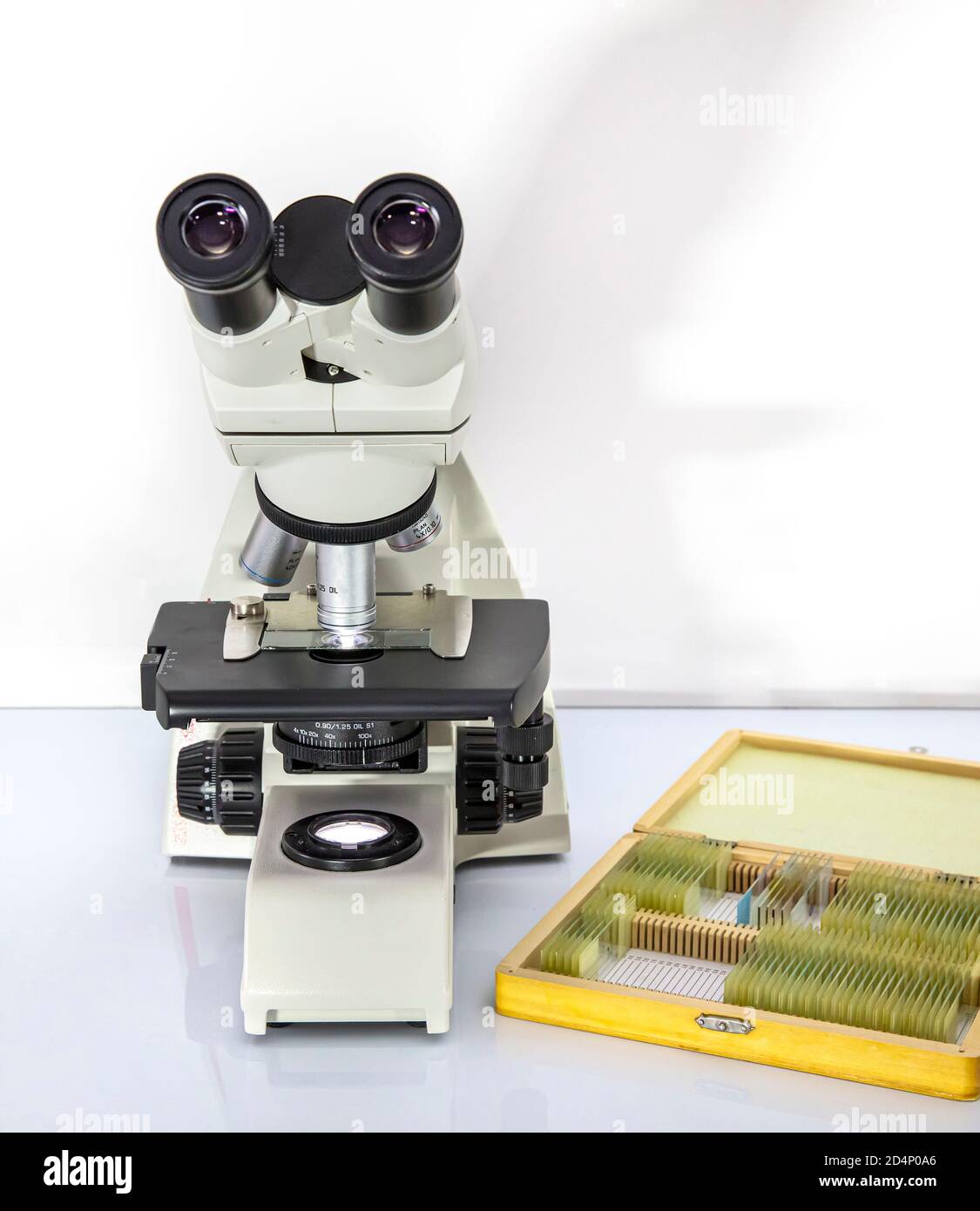 Laboratory lens of Microscope. Microscope on white background, science ...