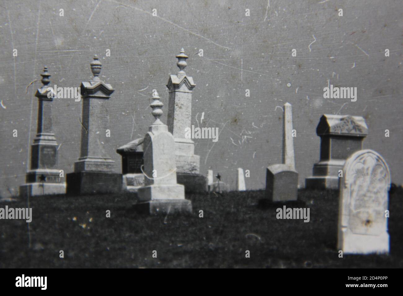 Fine 1970s vintage black and white photography of a cemetery full of ...