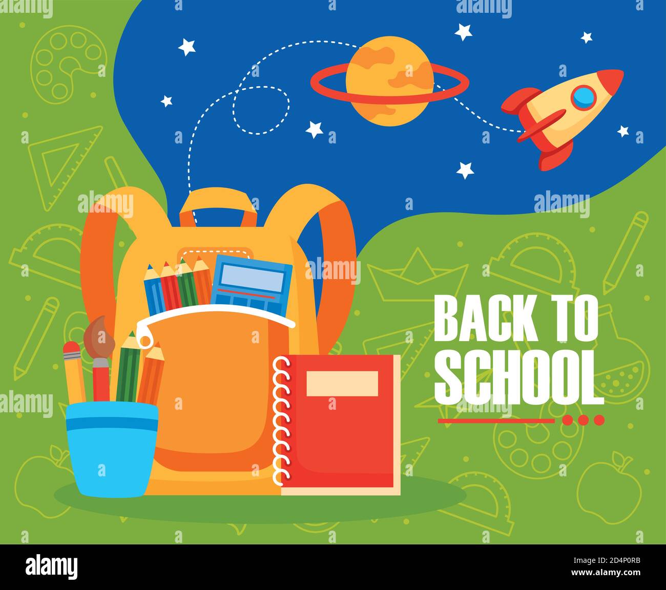 back to school poster with vector illustration design Stock Vector ...