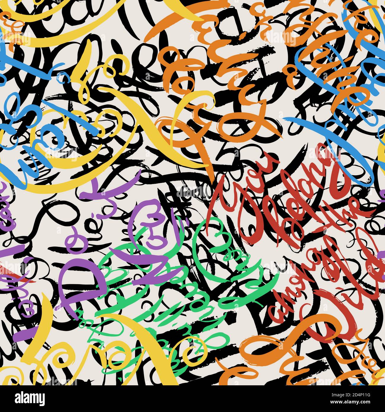 Graffiti background seamless pattern. Hand style tagging. Vandal vector ...