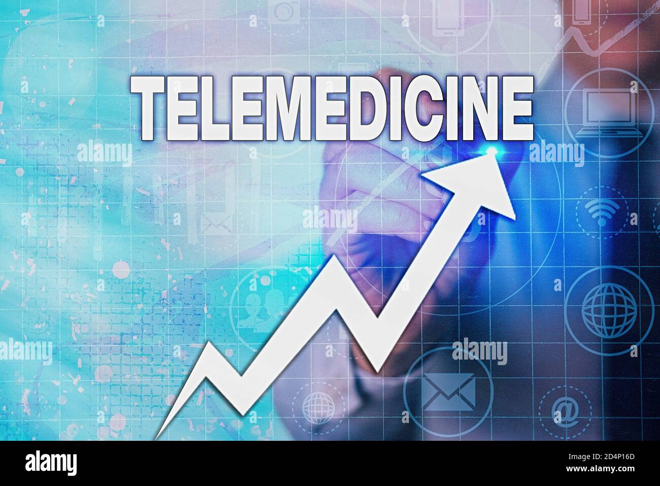 Writing note showing Telemedicine. Business concept for practice ...