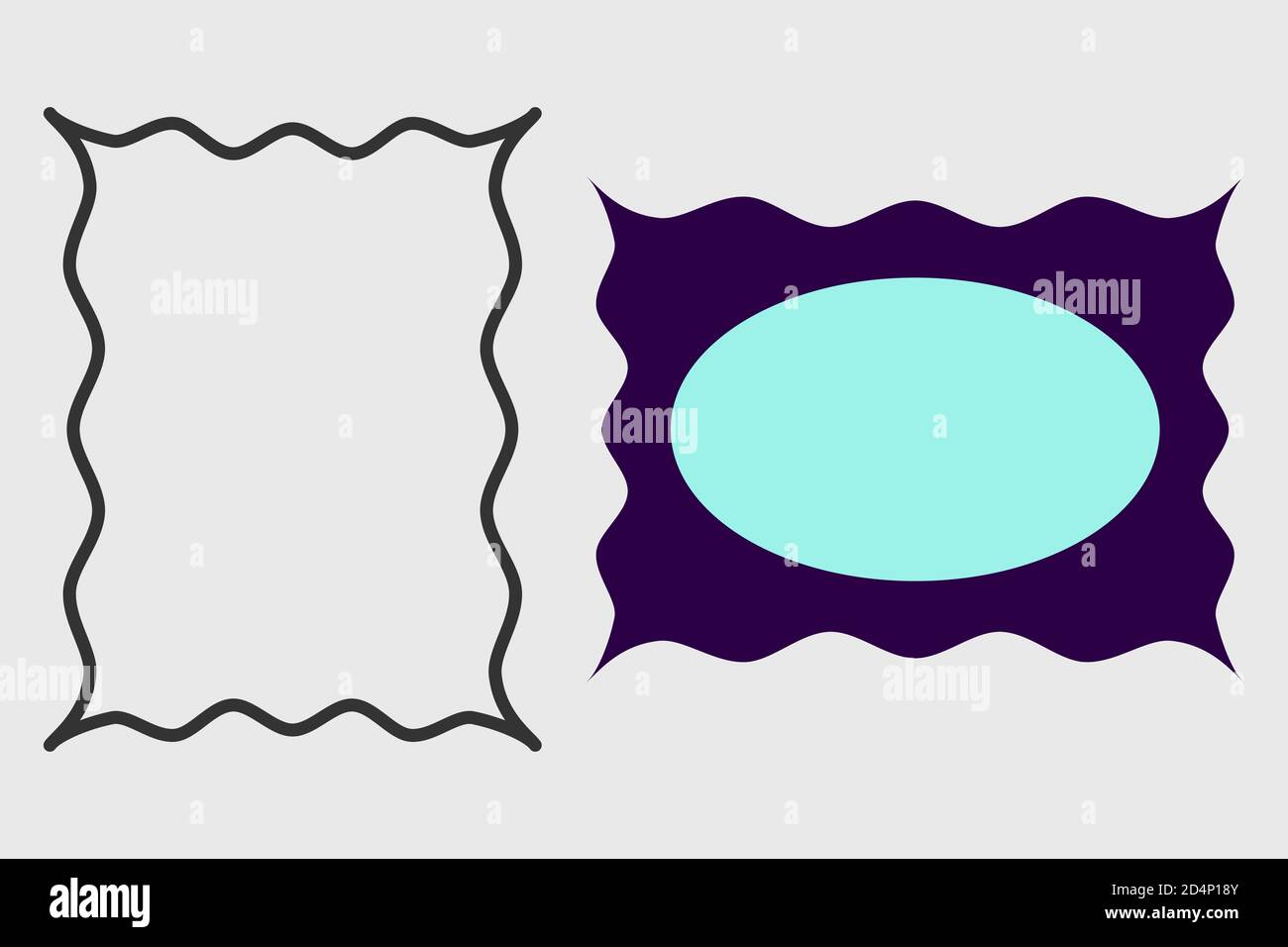 Decorative Curved Frames For Web Cards Oval Text Space Rectangle Form Frame Stock Vector Image 