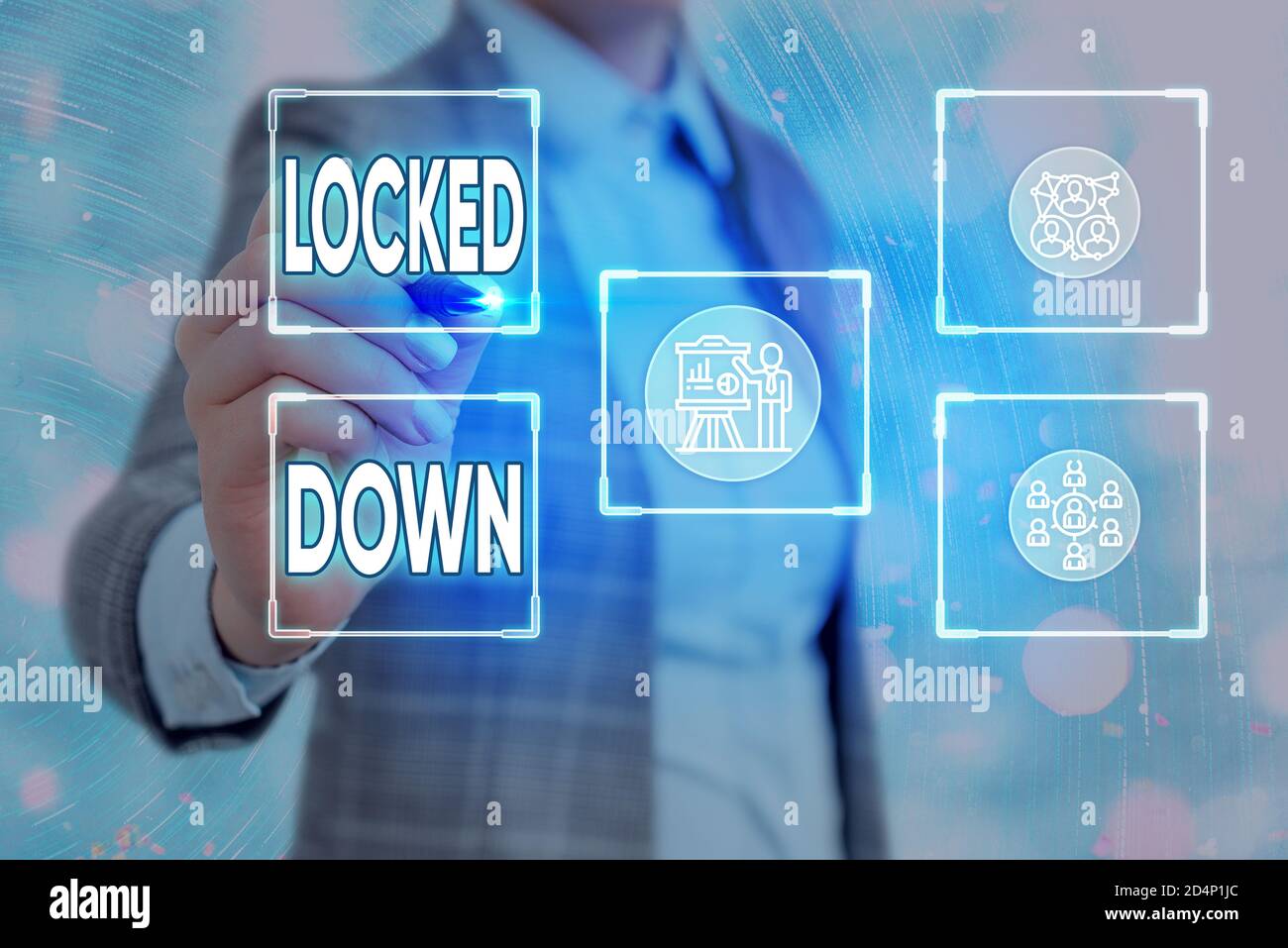 Conceptual hand writing showing Locked Down. Concept meaning emergency ...