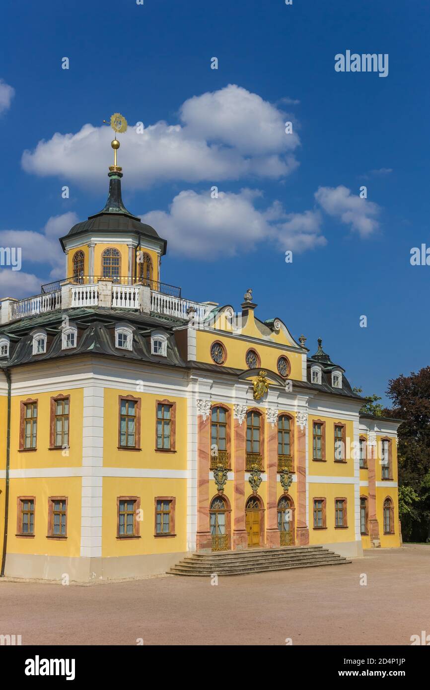 Main building of the castle Belvedere in Weimar, Germany Stock Photo ...