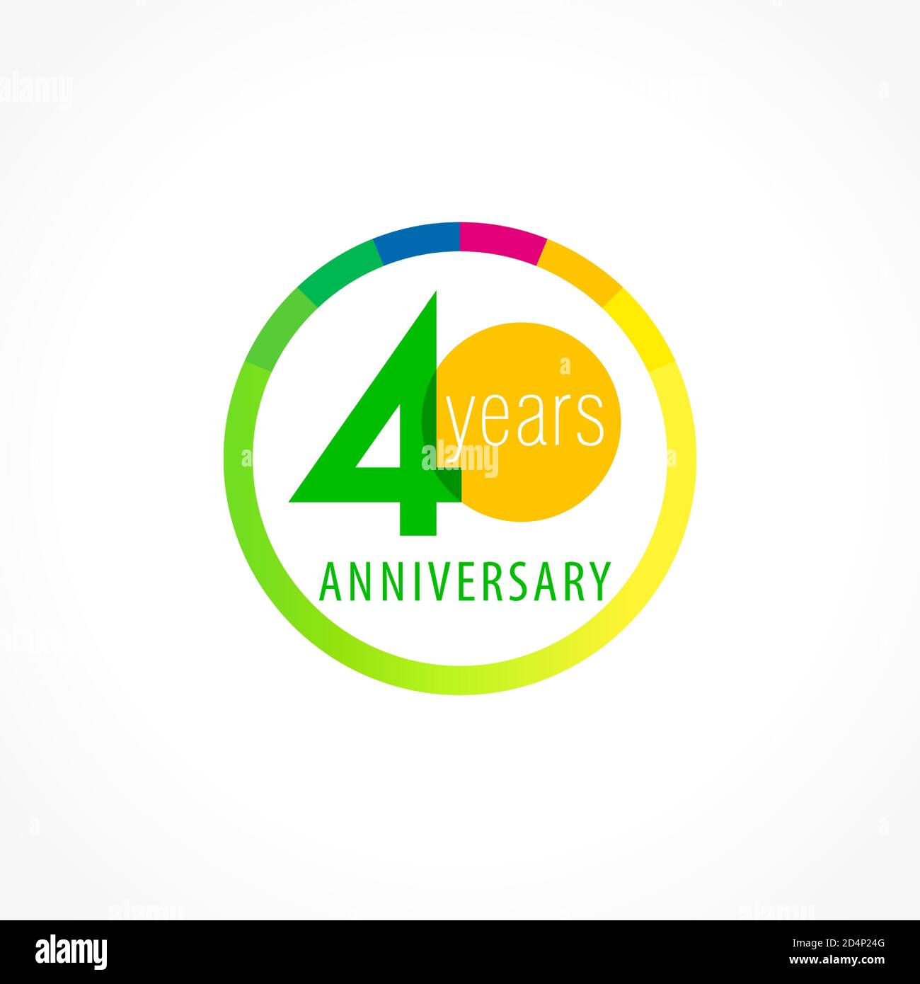 40 years old logotype. Abstract coloured abstract template medal ...