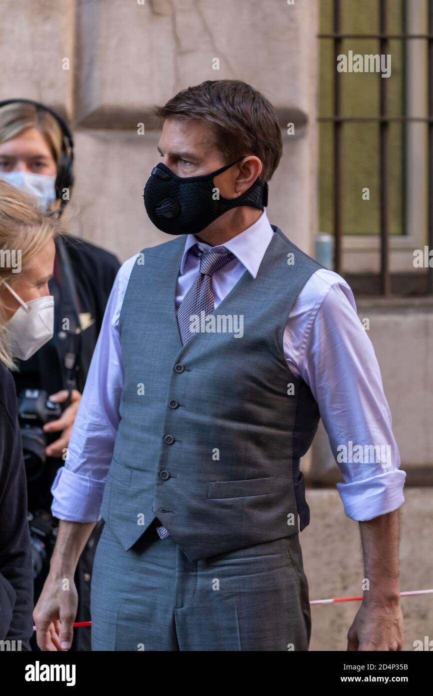 Rome, Italy - October 9, 2020: actor Tom Cruise in the streets of the ...