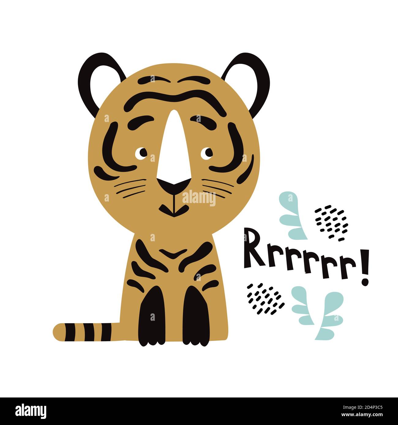 Cute tiger. Cartoon vector illustration Stock Vector Image & Art - Alamy