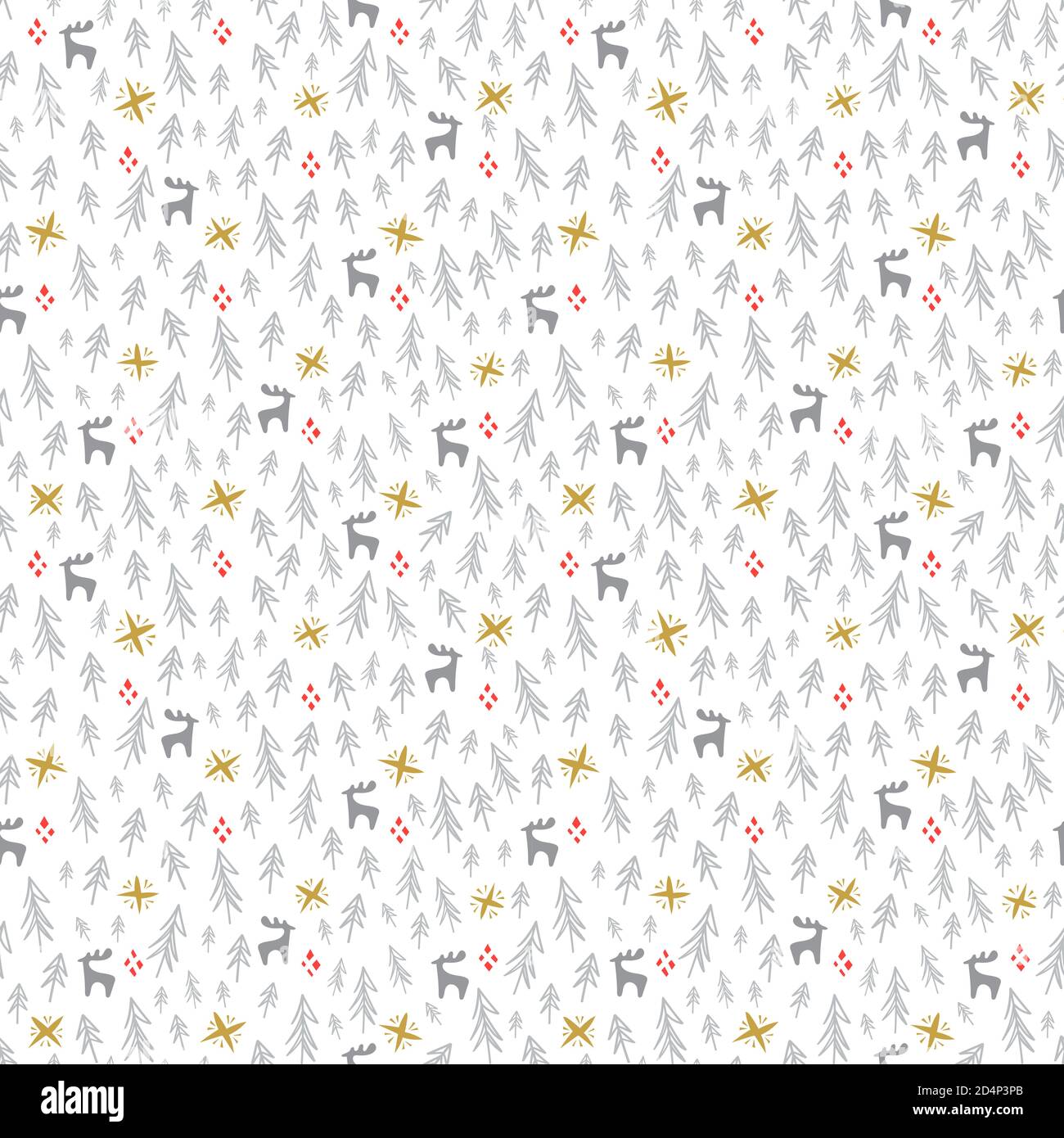 Hand-drawn forest silhouettes seamless pattern Stock Vector Image & Art ...