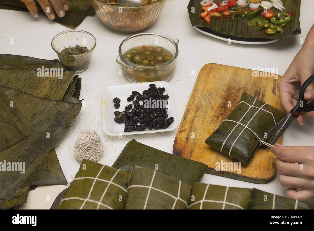 Closeup shot of a making process of Hallaca Stock Photo - Alamy