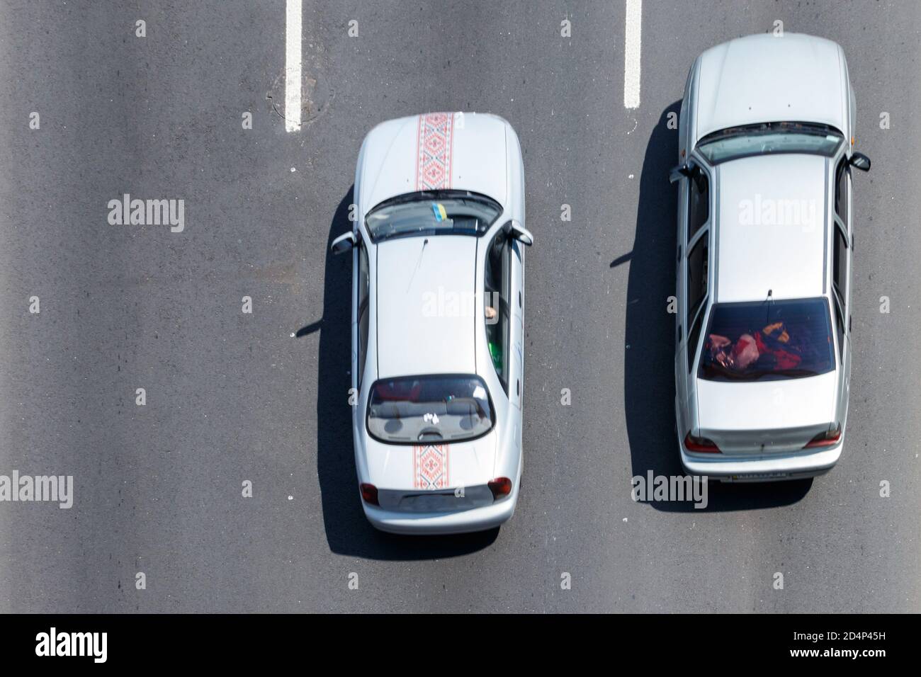 Top view of cars moving on highway Stock Photo - Alamy