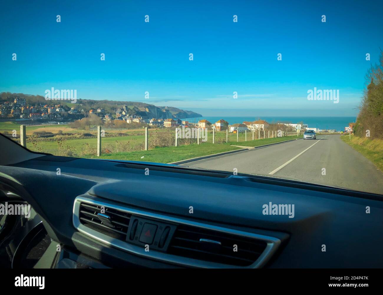 Road view through the car window on the ocean Stock Photo - Alamy