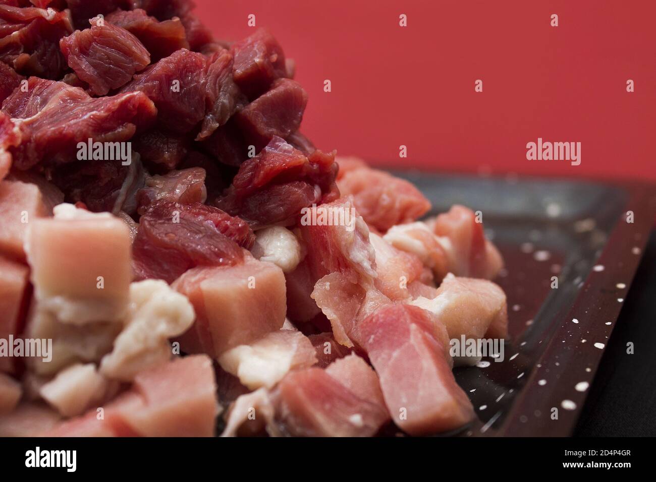 Closeup shot of diced meat Stock Photo - Alamy