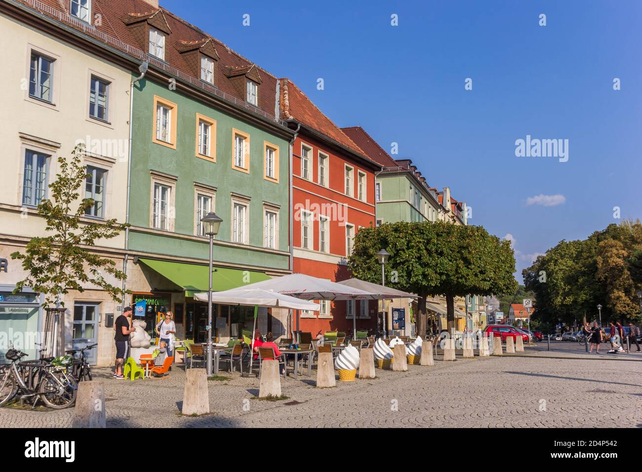 Ice cream cafe in the center of Weimar, Germany Stock Photo - Alamy