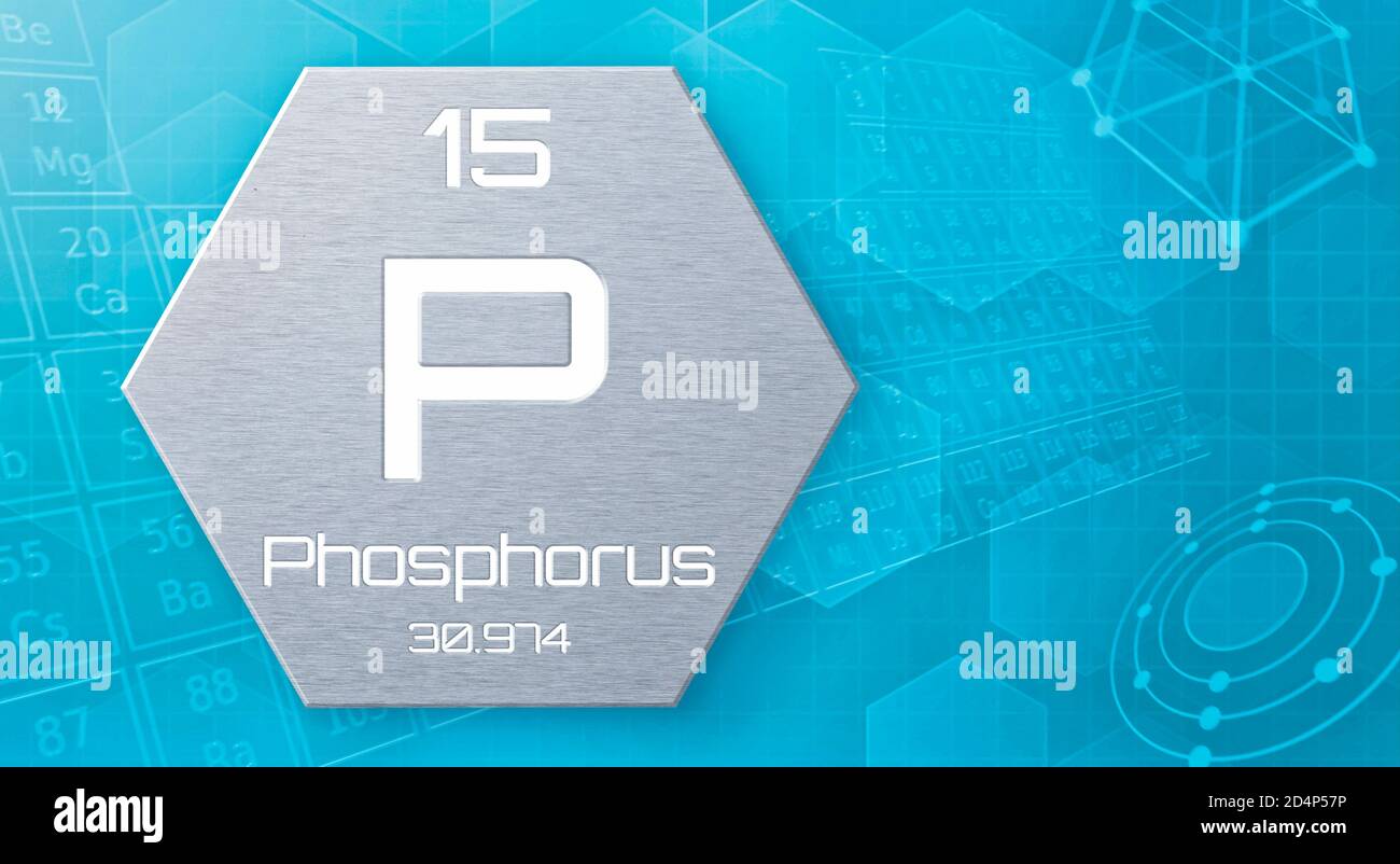 Chemical element of the periodic table - Phosphorus Stock Photo - Alamy