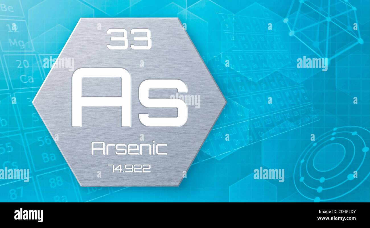 Chemical element of the periodic table - Arsenic Stock Photo - Alamy