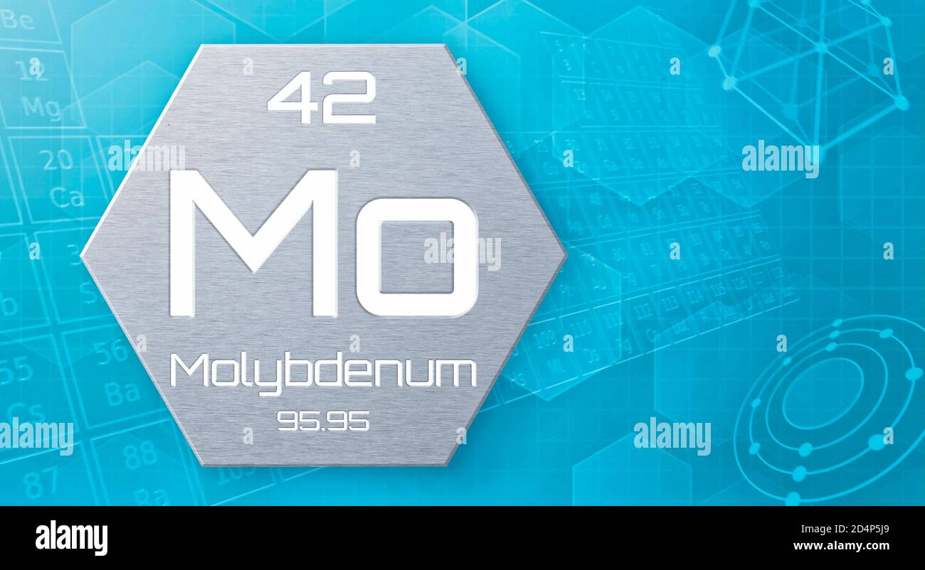 Chemical element of the periodic table - Molybdenum Stock Photo - Alamy