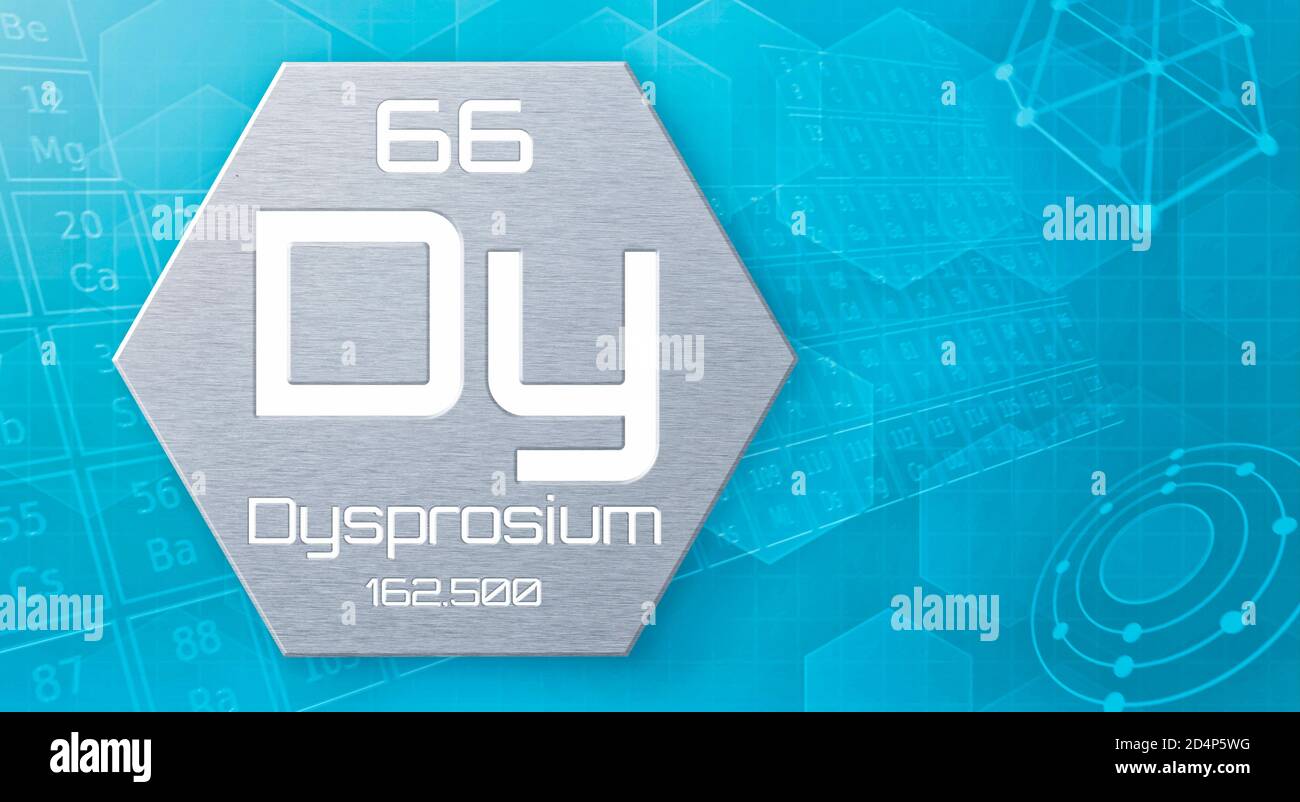 Chemical element of the periodic table - Dysprosium Stock Photo - Alamy