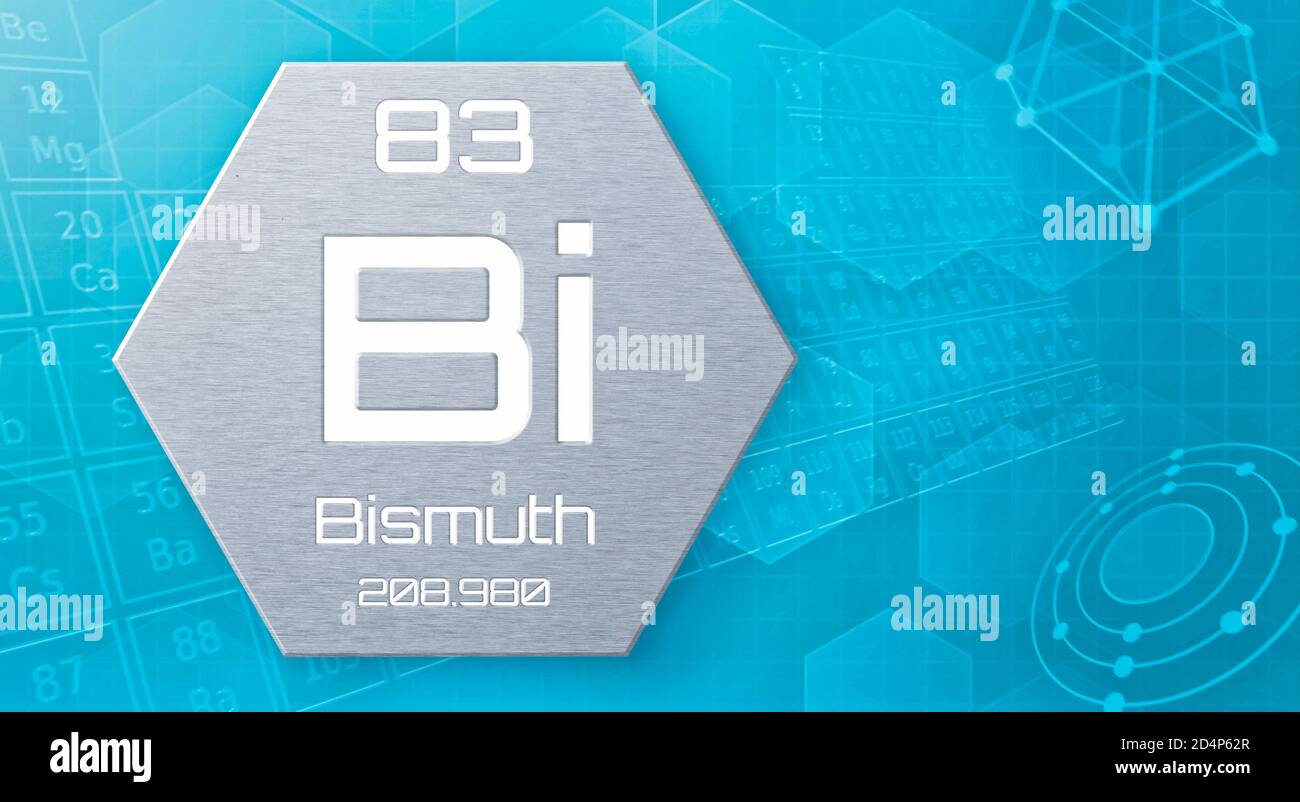 Chemical element of the periodic table - Bismuth Stock Photo - Alamy