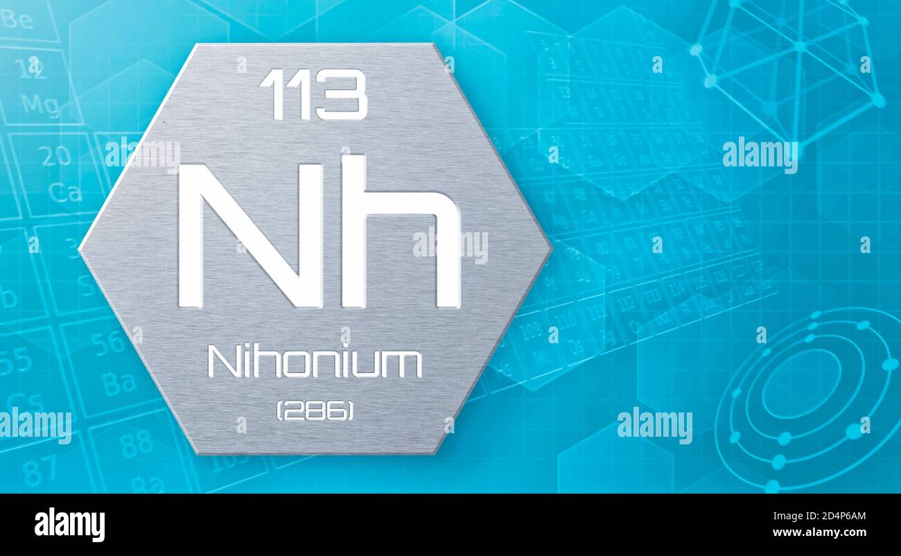 Chemical element of the periodic table - Nihonium Stock Photo - Alamy