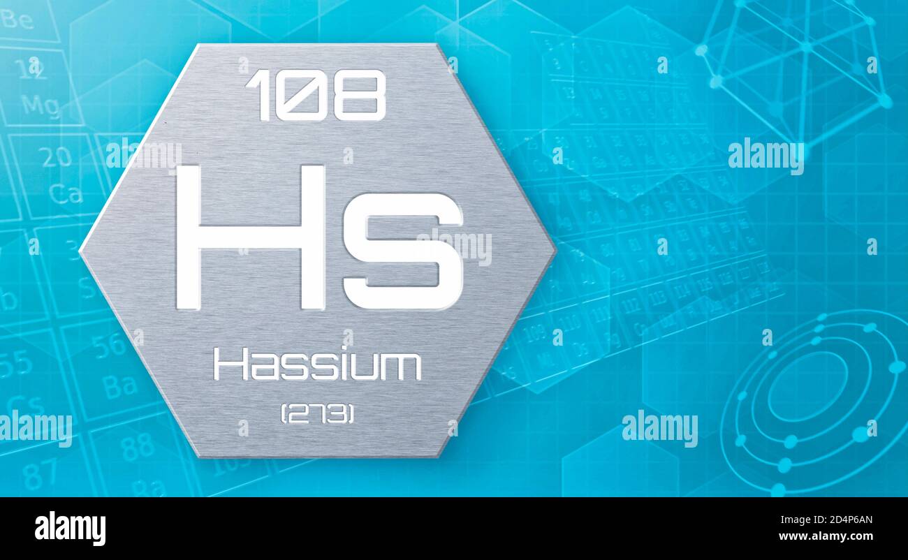 Chemical element of the periodic table - Hassium Stock Photo - Alamy