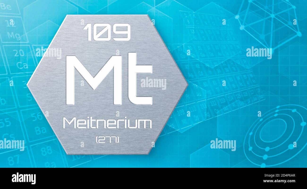 Chemical element of the periodic table - Meitnerium Stock Photo - Alamy