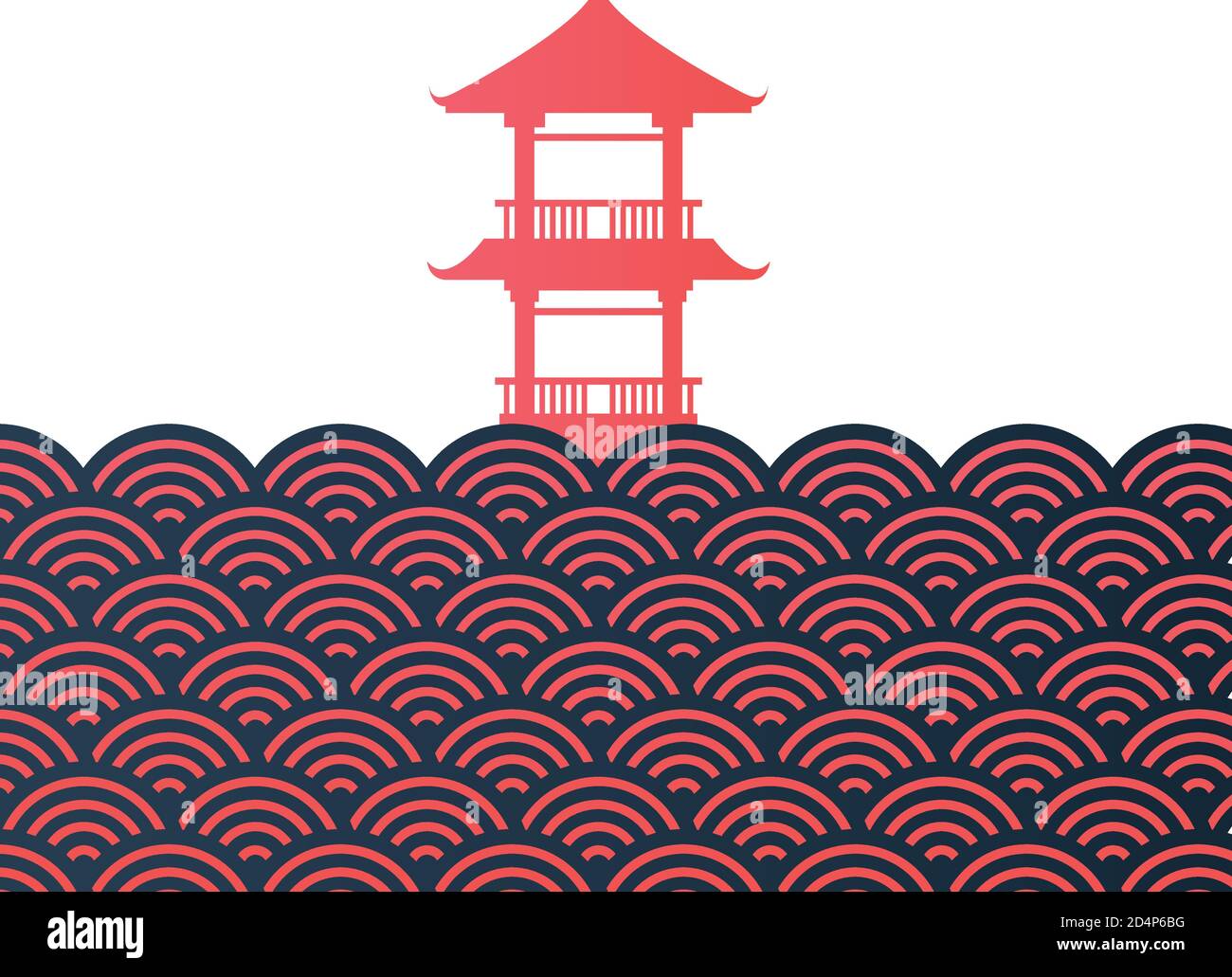 Chinese building red design, China culture asia and oriental theme ...