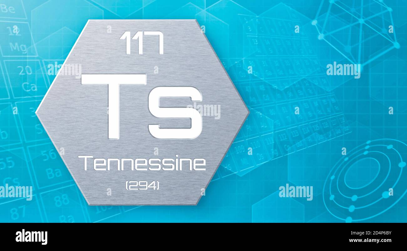 Chemical element of the periodic table - Tennessine Stock Photo - Alamy