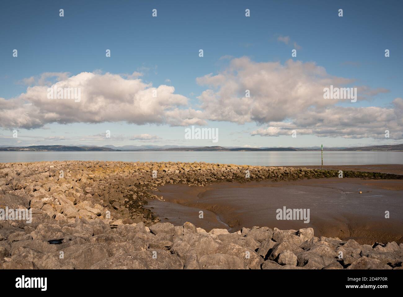 Morecambe bay beach in low light Stock Photo - Alamy
