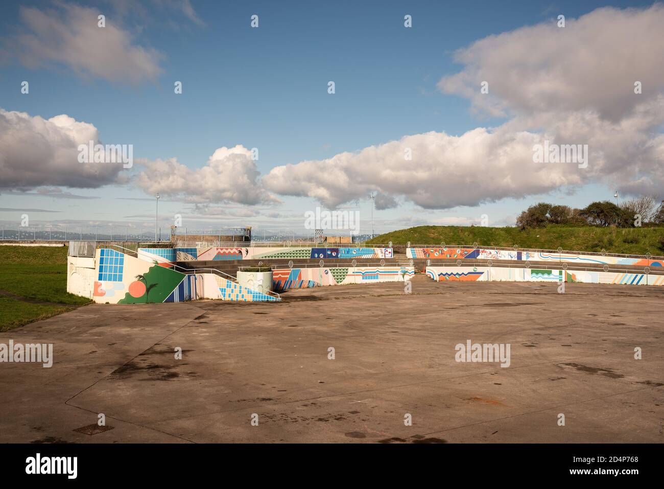 Skate park in Morecambe near Blackpool sunny day Stock Photo - Alamy