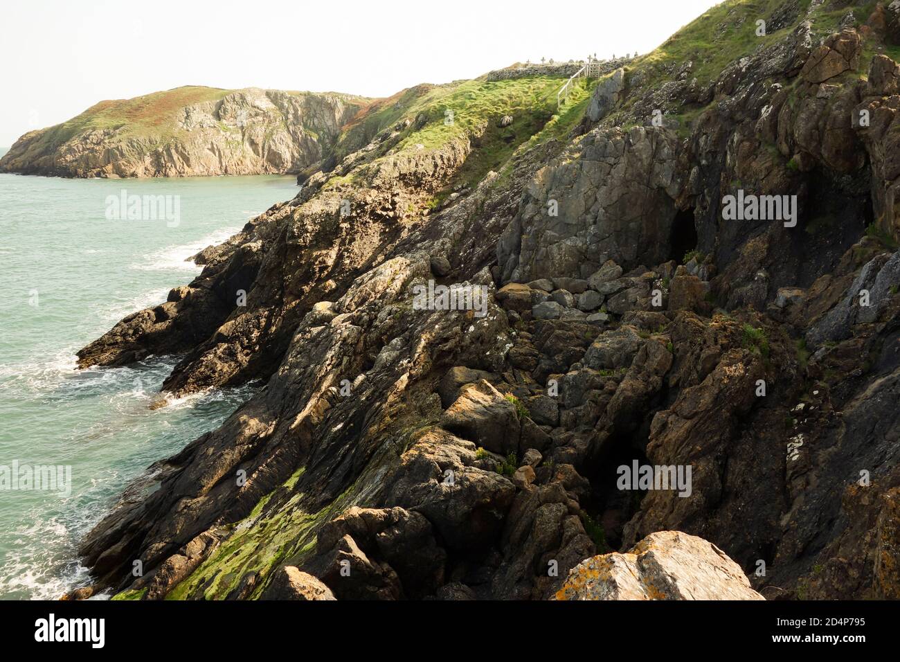 St Patricks cave and well in Llanbadrig on the Isle of Anglesey Wales ...