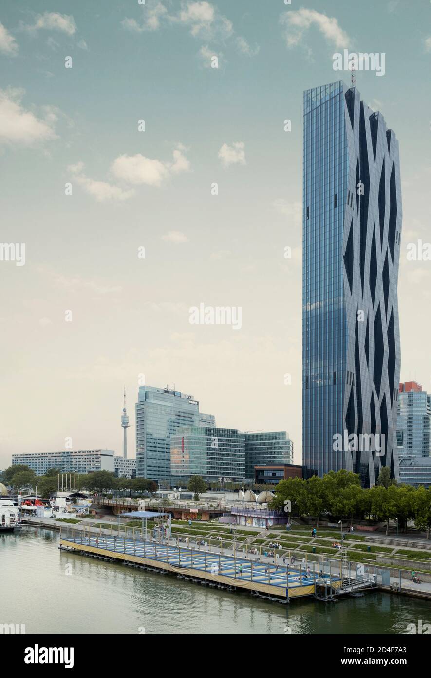 Vienna, Austria - August 01, 2014: Modern office buildings in the ...