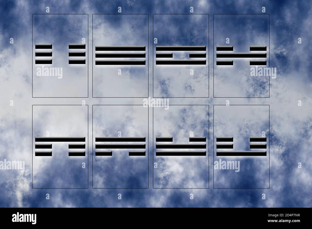 illustration of the eight trigrams of Iching Stock Photo - Alamy