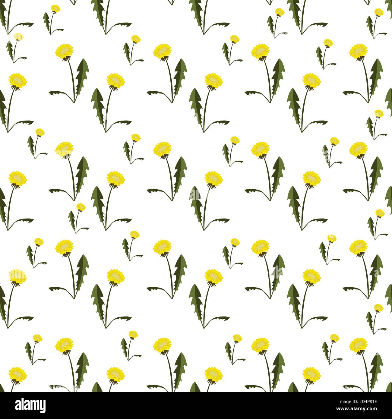 Seamless pattern with dandelions on simple background. Flat design ...