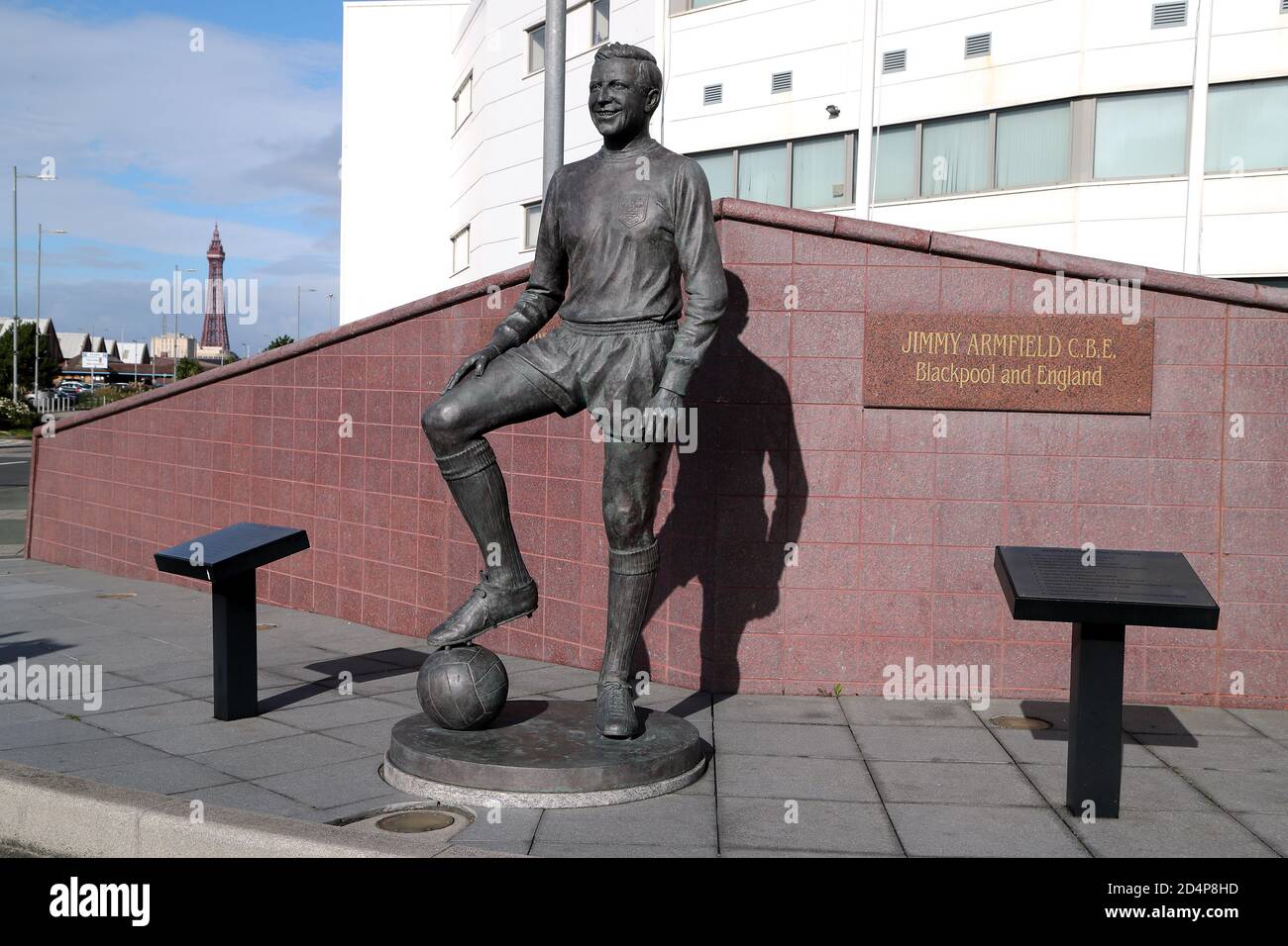 General view of the Jimmy Armfield statue near the ground before the ...