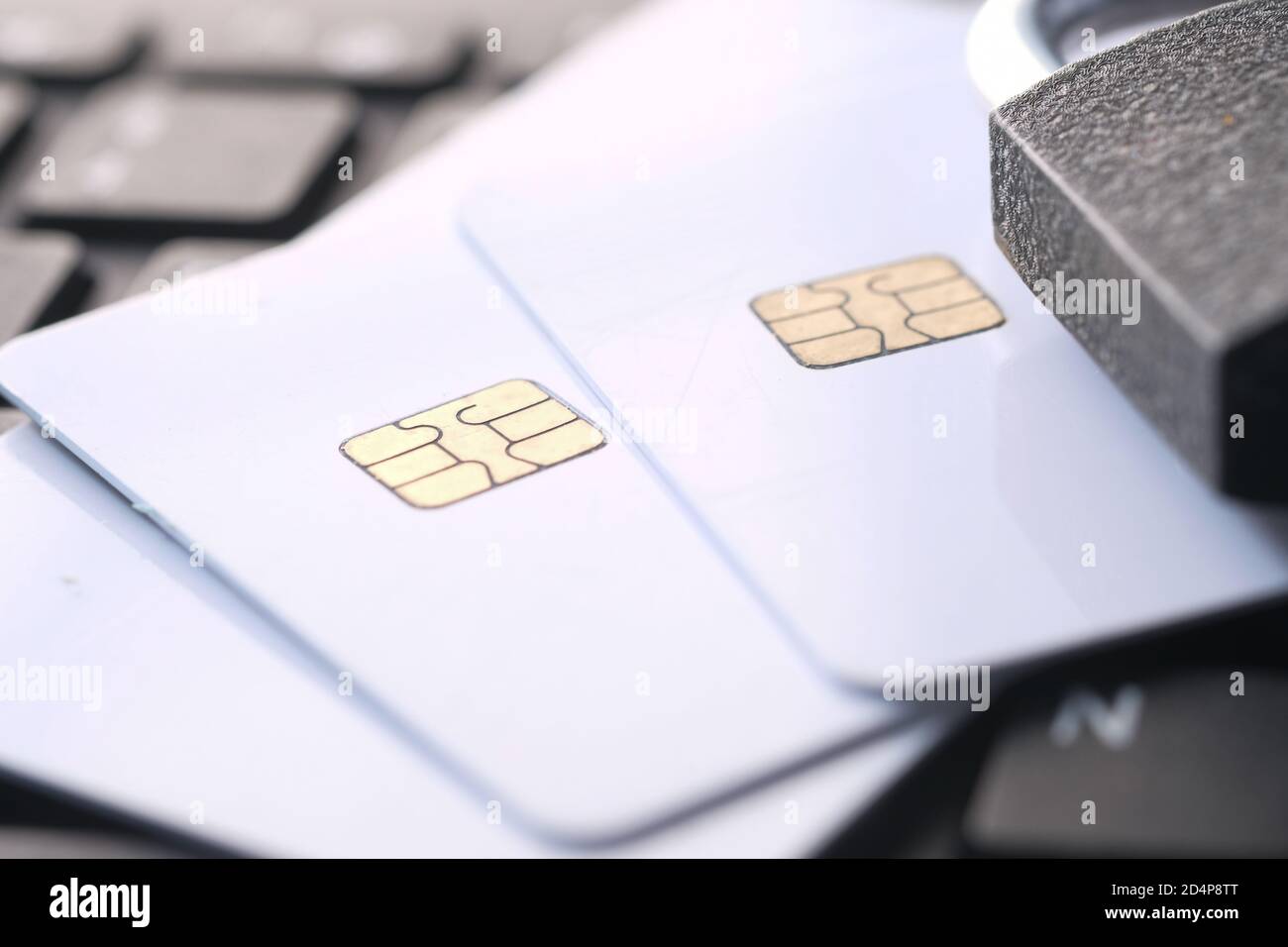 padlock on credit card, Internet data privacy information security ...