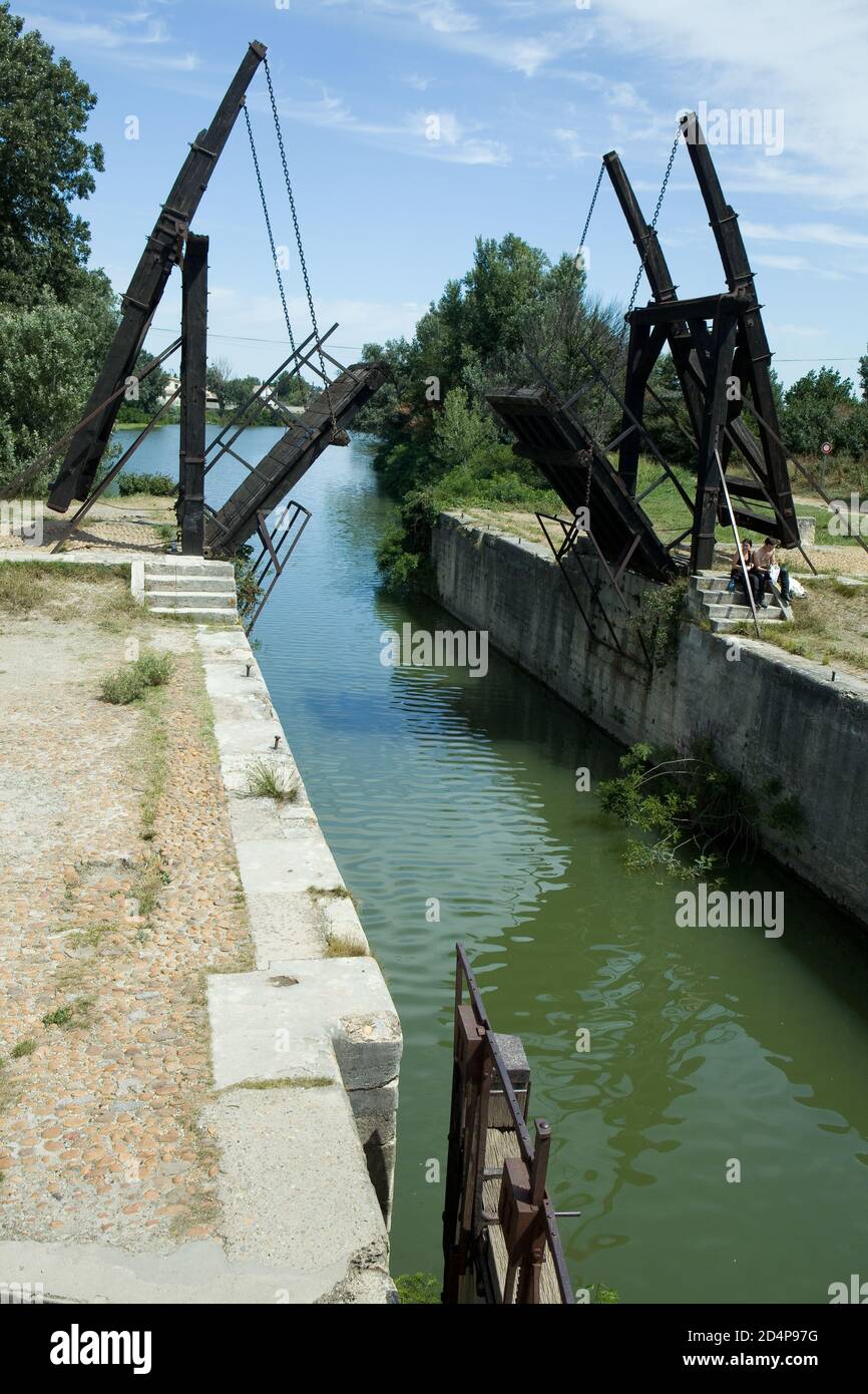 Arles Double-beam bridge,replica of Van Gogh's bridge Stock Photo - Alamy