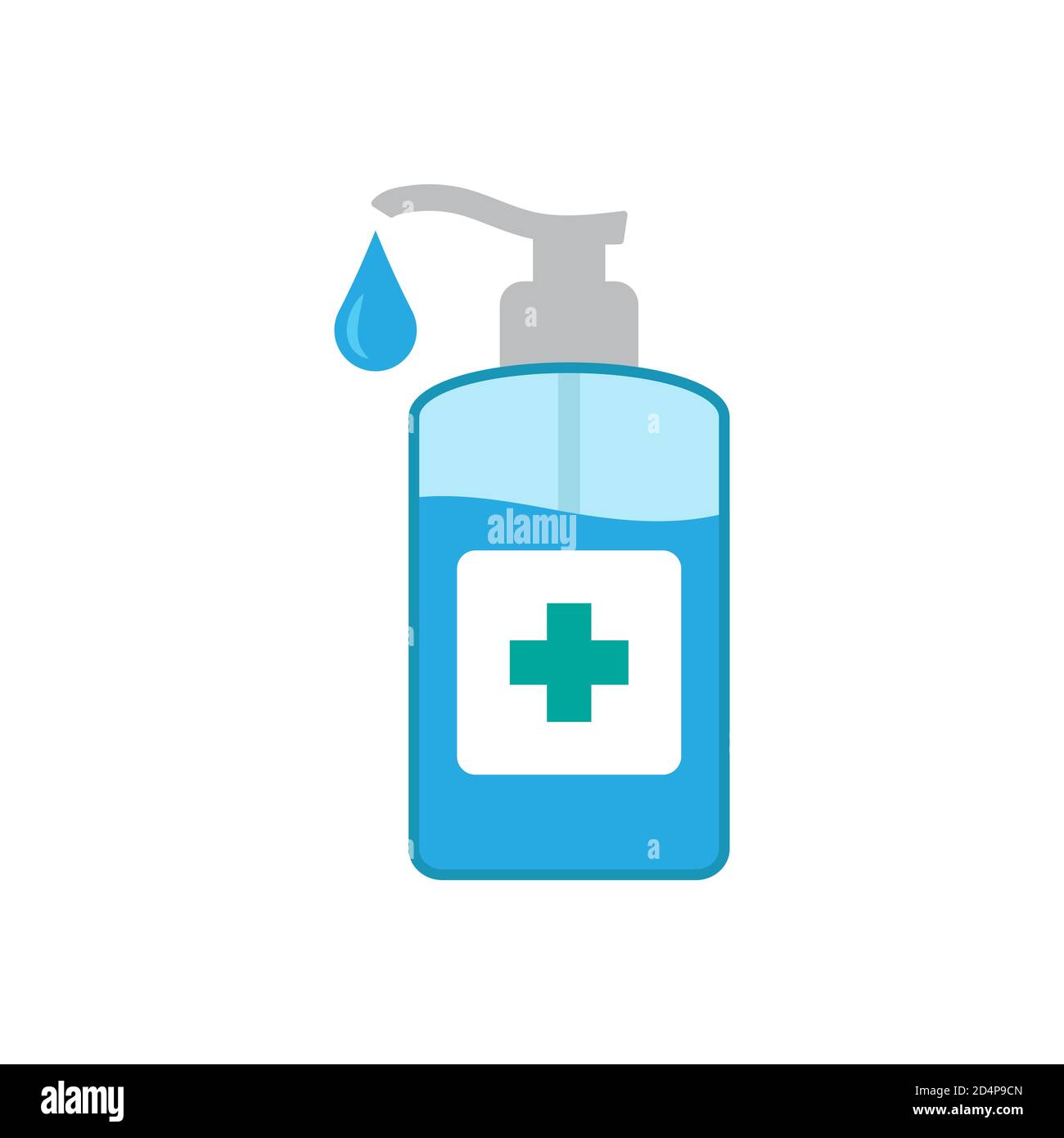 Hand sanitizer pump bottle, washing gel, alcohol gel, illustration ...