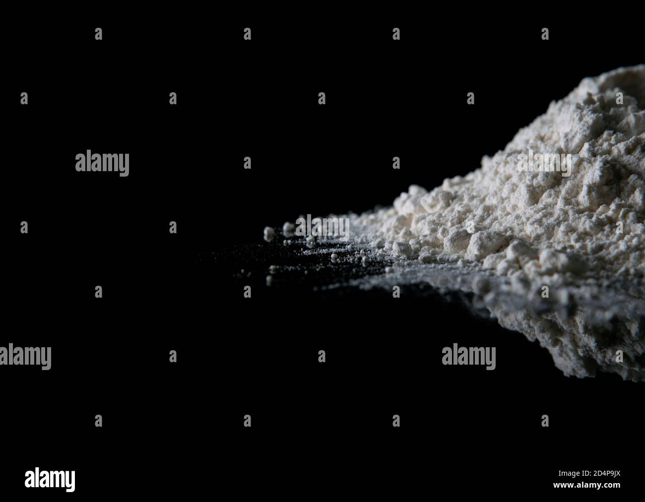 white flour in black background. Bakery moment Stock Photo - Alamy