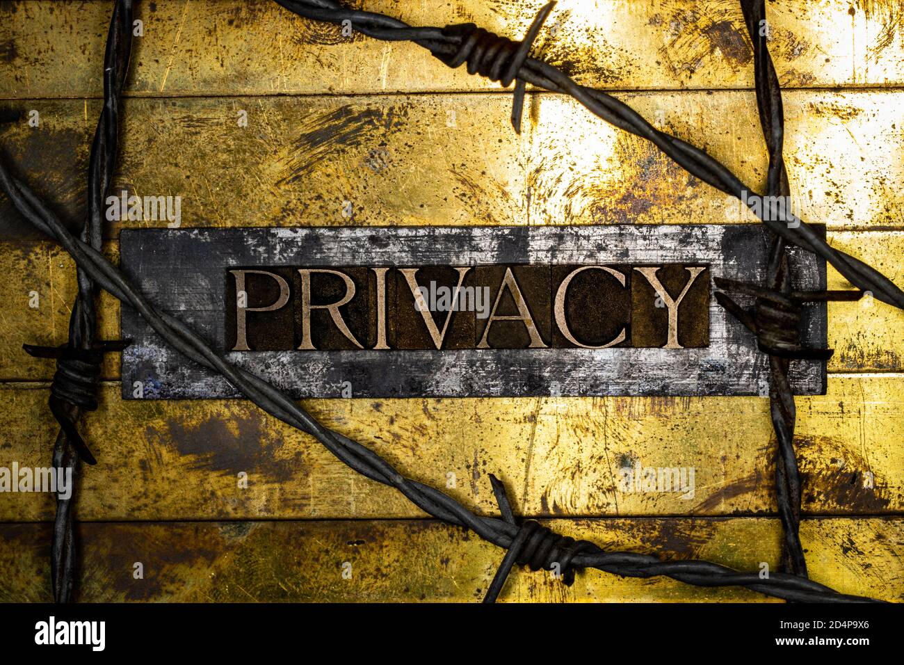 Photo of real authentic typeset letters forming Privacy text surrounded ...