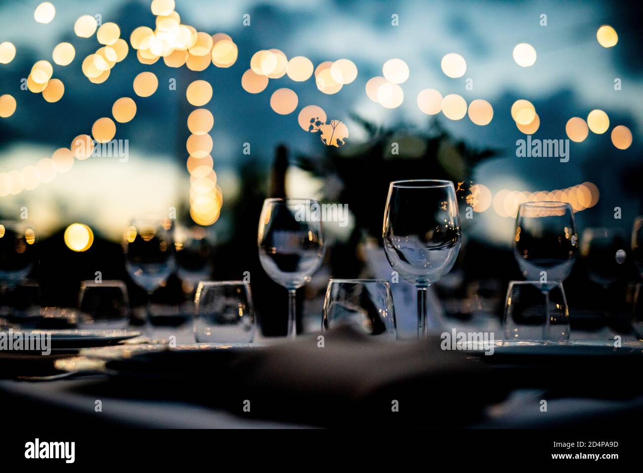 Luxury table settings for fine dining with and glassware, beautiful ...