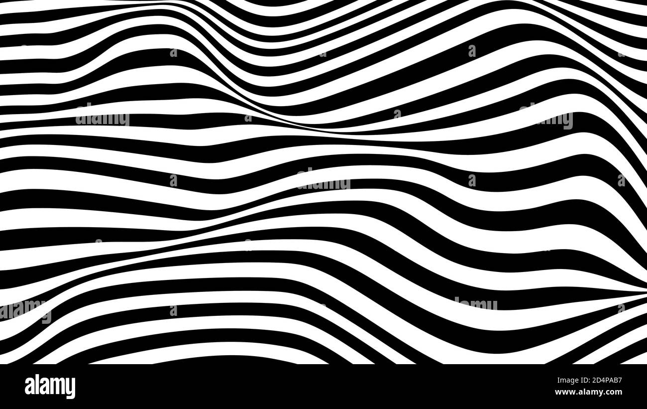 Black and white wave stripe optical abstract design Stock Vector Image ...