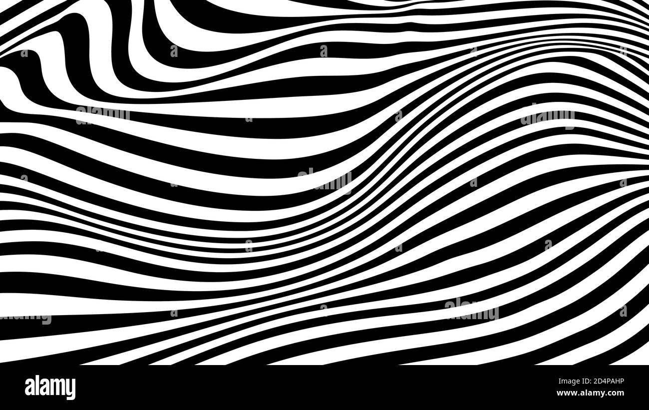 Black and white wave stripe optical abstract design Stock Vector Image ...