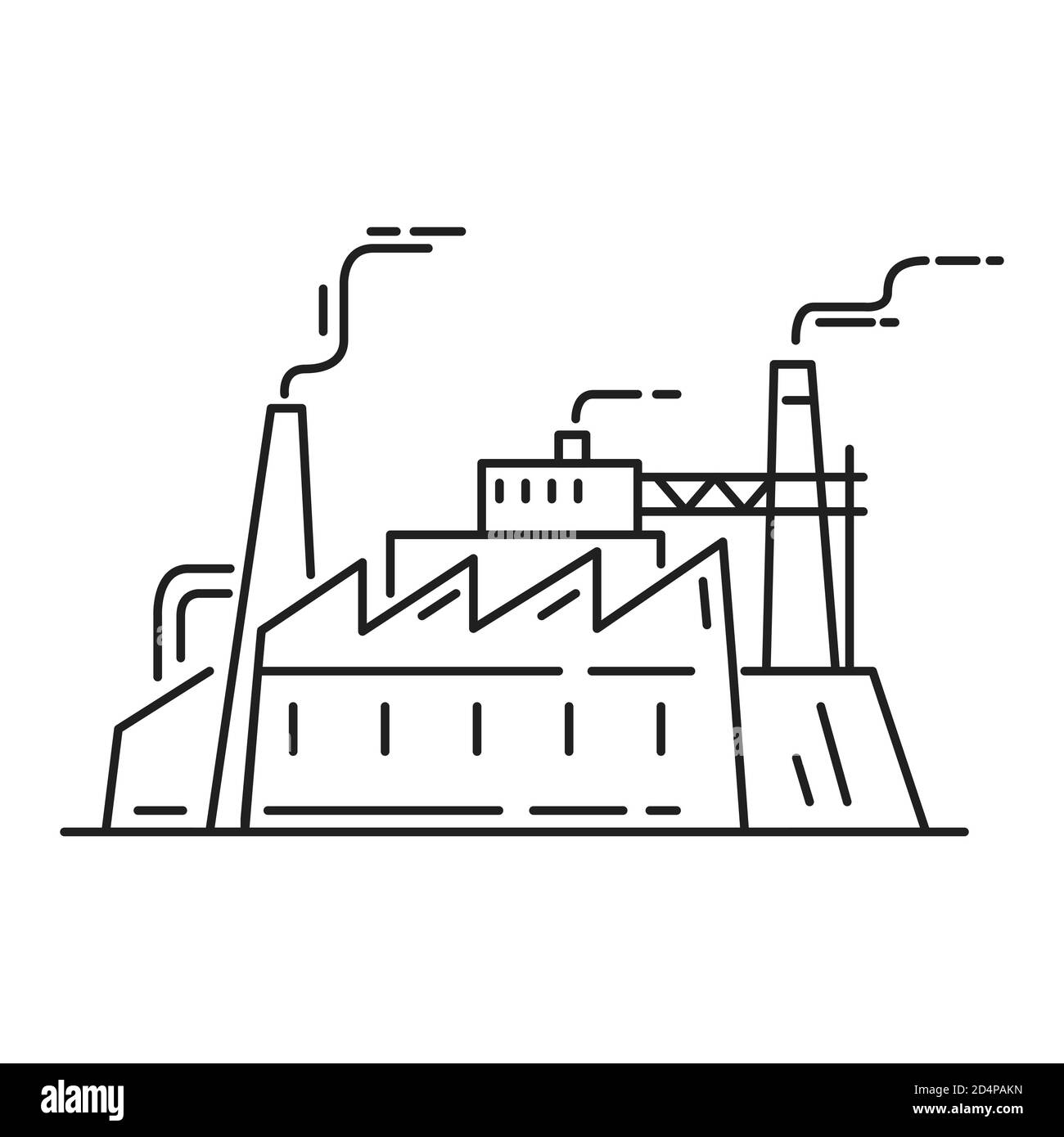 Factory building outline icon. Industrial architecture vector isolated ...